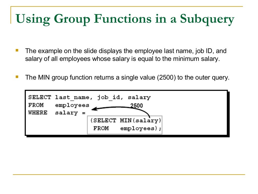 SQL subquery