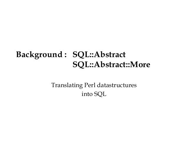 Sql abstract from_query