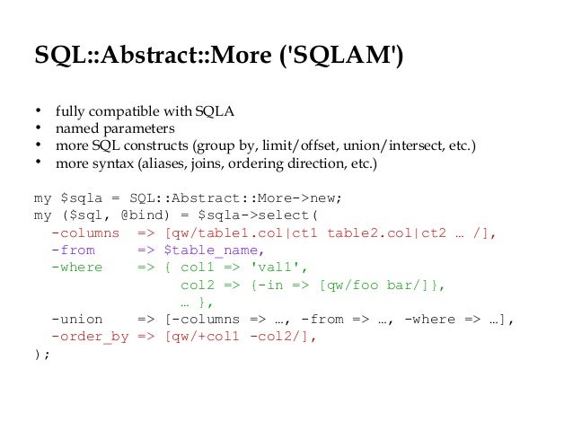 Sql abstract from_query