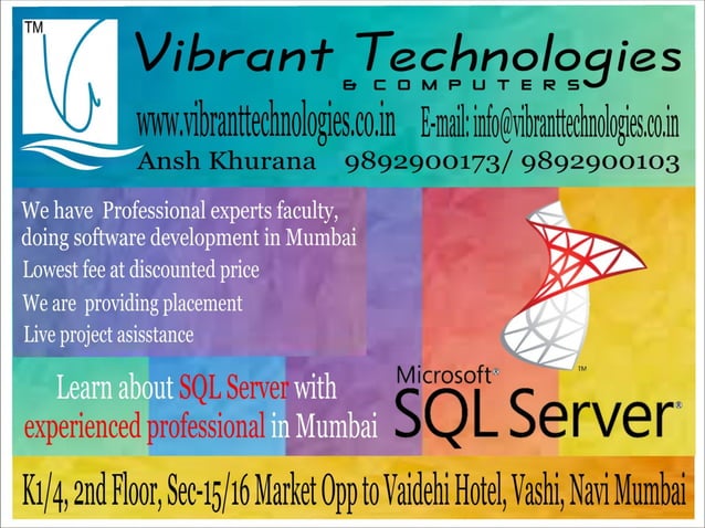 SQL- Introduction to advanced sql concepts | PPT