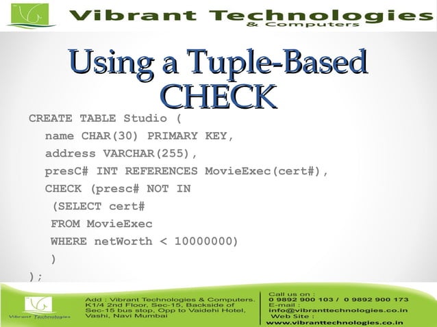 SQL- Introduction to advanced sql concepts | PPT
