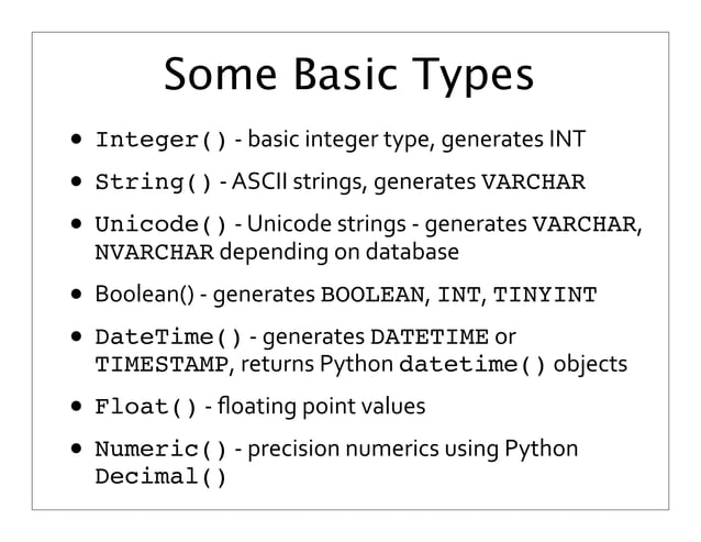 Michael Bayer Introduction to SQLAlchemy @ Postgres Open | PPT