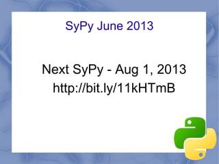 Introduction to SQL Alchemy - SyPy June 2013 | PPT