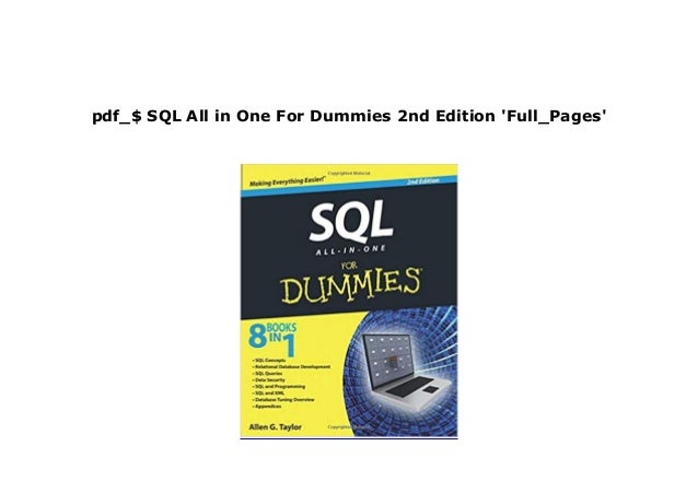 ~[FREE]~ SQL All in One For Dummies 2nd Edition '[Full_Books]'
