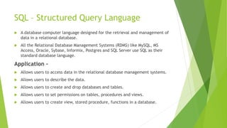 Sql and its functions | PPTX