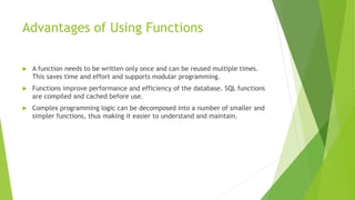 Sql and its functions | PPTX
