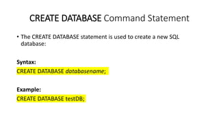 SQL Assessment Command Statements | PPT