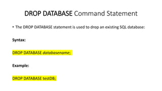 SQL Assessment Command Statements | PPT