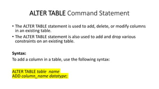 SQL Assessment Command Statements | PPT