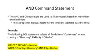 SQL Assessment Command Statements | PPT