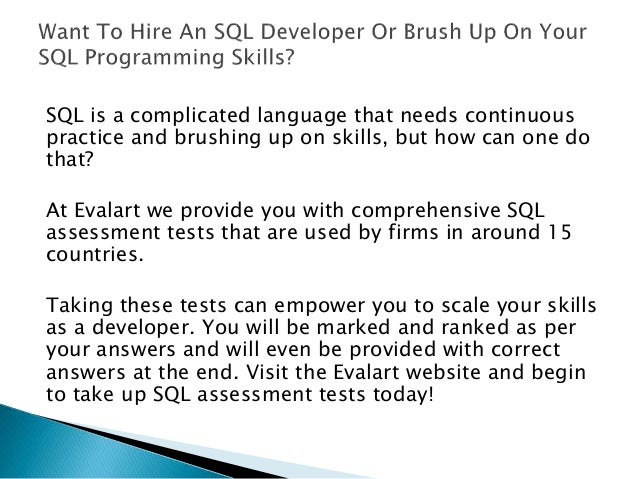 Sql Assessment Test Ppt