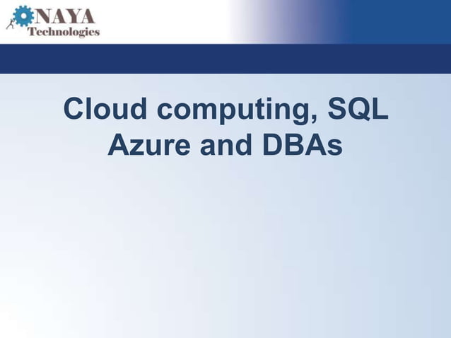 Sql Azure - Adi Cohn | PPT