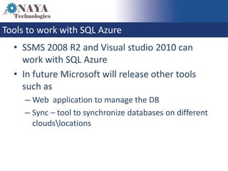 Sql Azure - Adi Cohn | PPT