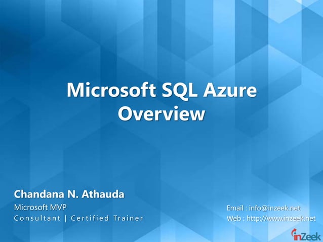 SQL Azure Overview | PPTX