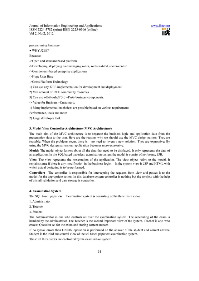 Sql based paperless examination system | PDF