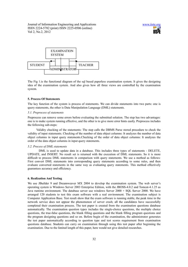 Sql based paperless examination system | PDF
