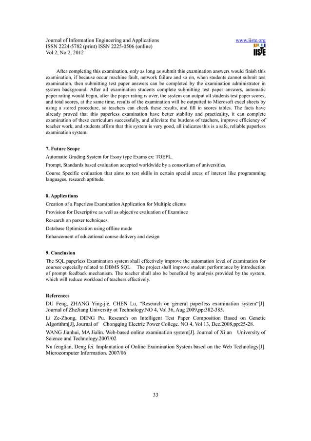 Sql based paperless examination system | PDF