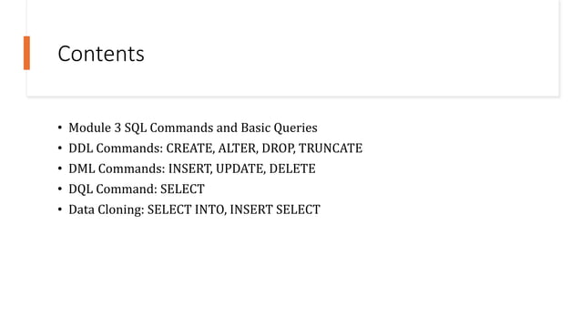 SQL: Introduction and its Basic Commands | PPT