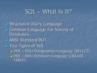 Sql basics | PPT