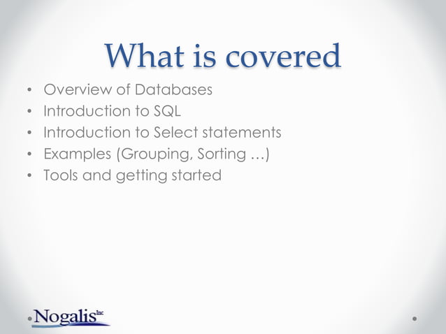 Data Access Basics and Introduction to SQL | PPTX