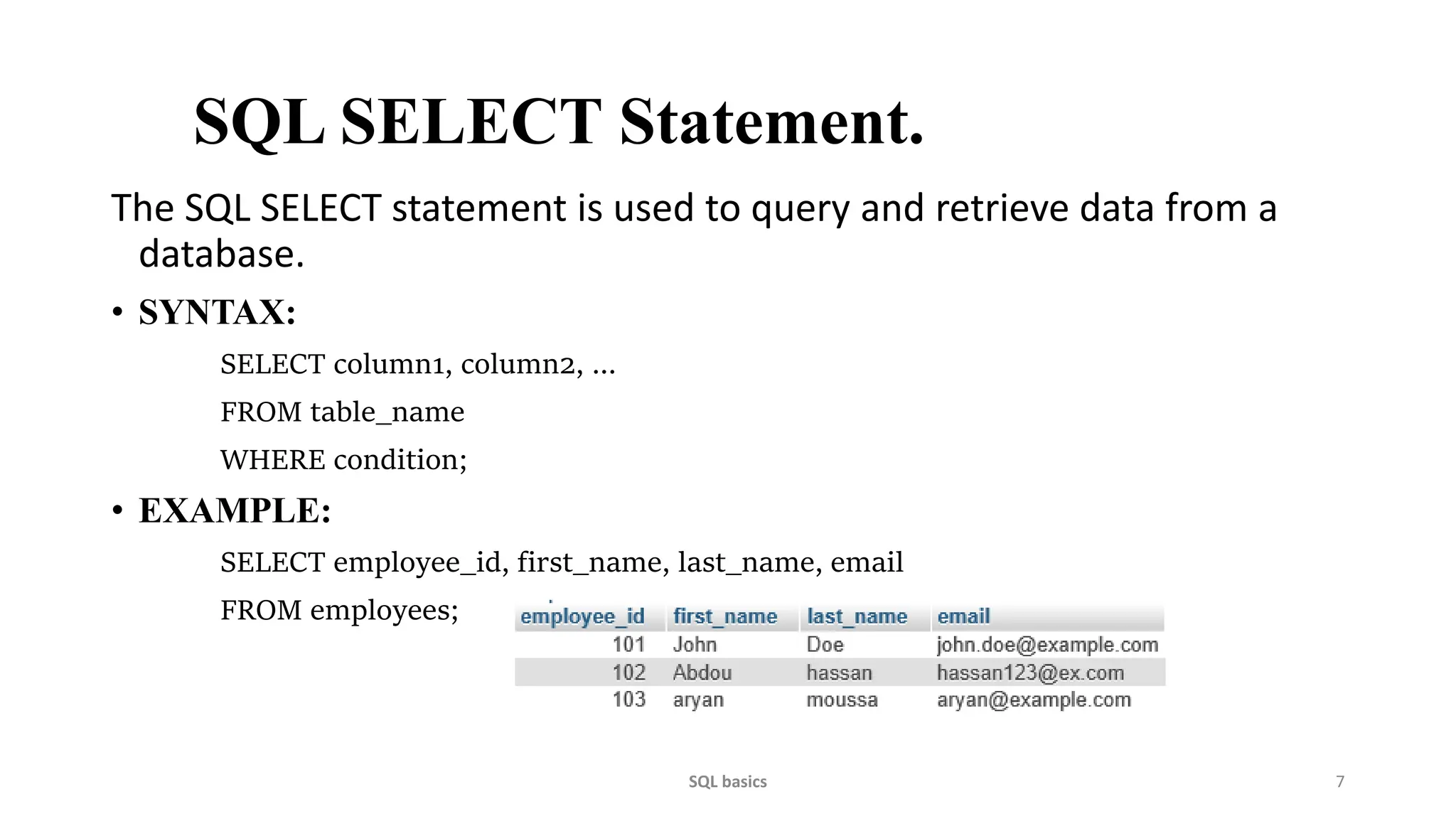 SQL basics.pptx | Free Download