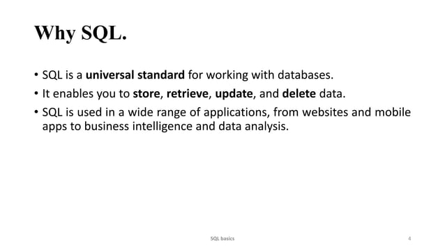SQL basics.pptx | Free Download