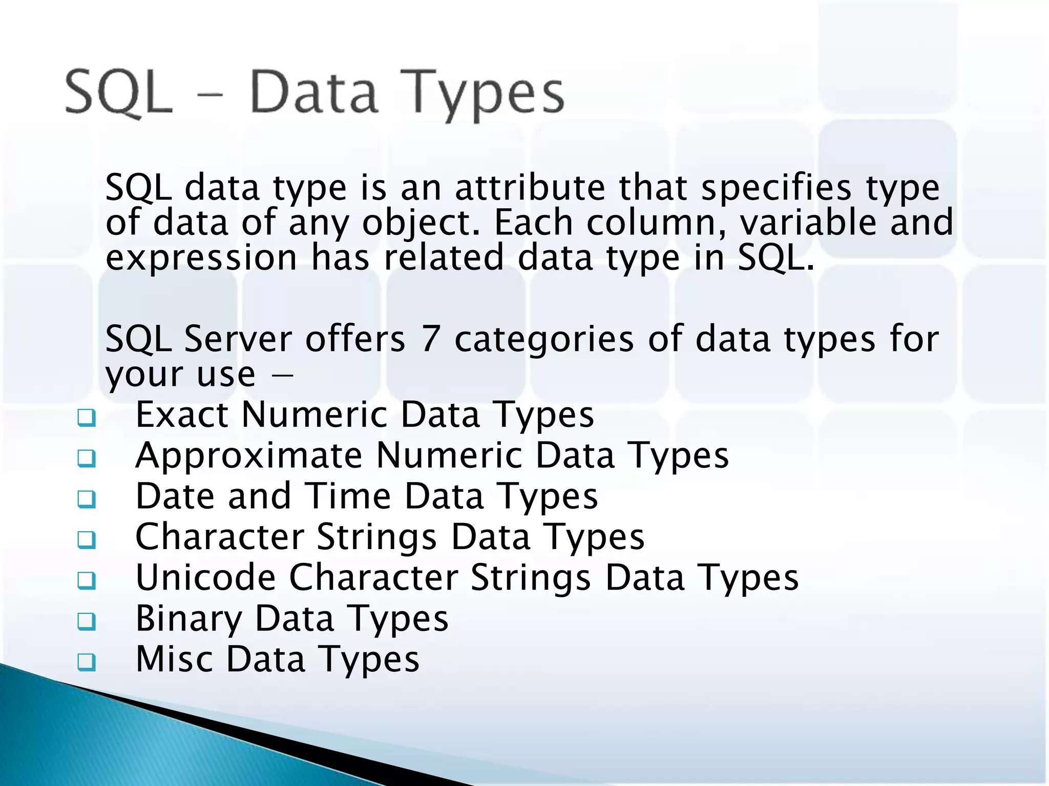 Sql basic things | PPTX