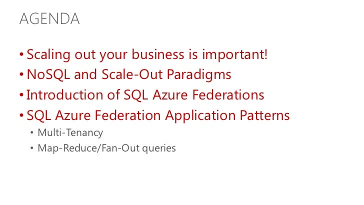 Sqlbits X Scaling Out With Sql Azure Federations 3552