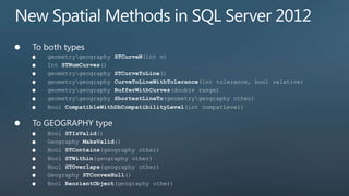 SQLBits X SQL Server 2012 Spatial | PPT