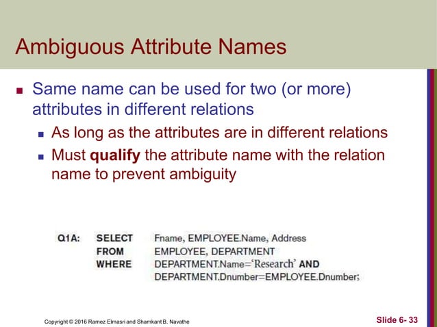 structured query language elmarsi and navathe edition 7th SQL Chapter06 ...