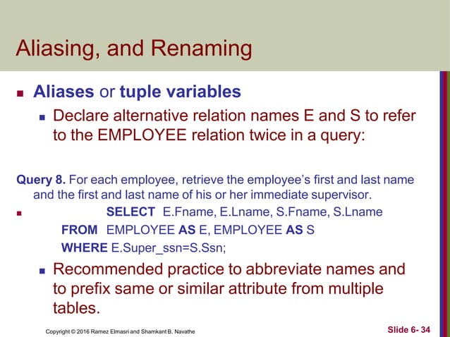 structured query language elmarsi and navathe edition 7th SQL Chapter06.pptx | Databases ...