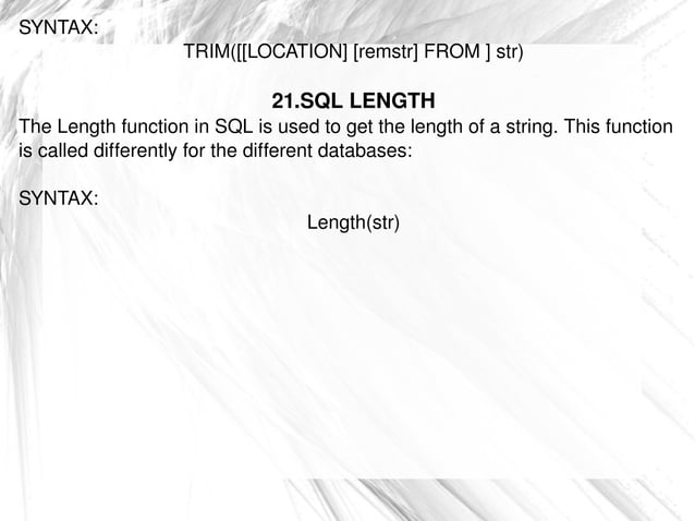 Sql commands | ODP | Databases | Computer Software and Applications