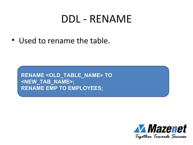Oracle- Introduction to Sql commands- Mazenet solution | PPT