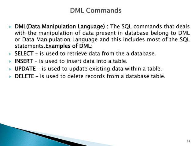 Sql Commands Pptx Databases Computer Software And Applications