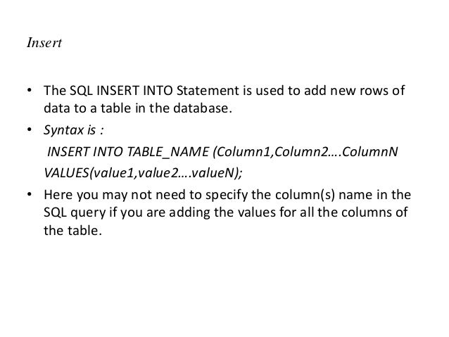 SQL Commands