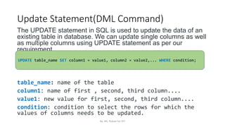 SQL Commands Part 2.pptx | Databases | Computer Software and Applications