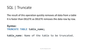 SQL Commands Part 3.pptx | Databases | Computer Software and Applications
