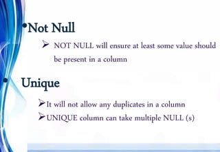 QSpiders - SQL (Data Base) | PPTX