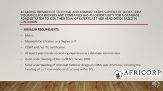 SQL DATABASE ADMINISTRATOR | PPTX