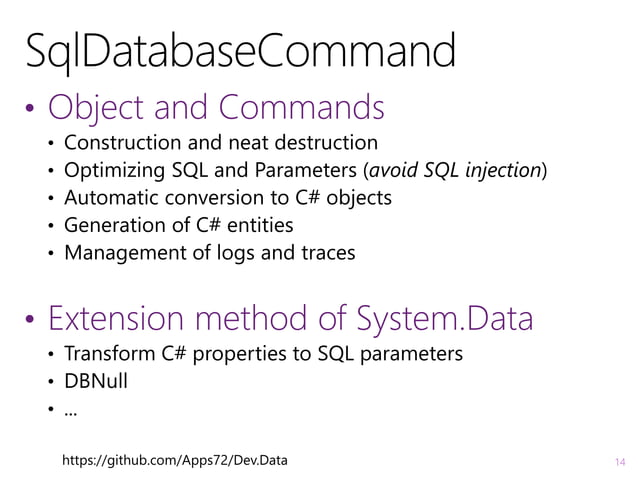Devfm 20 Sqldatabasecommand Un Simple Object Mapping Toolkit Ppt 2515