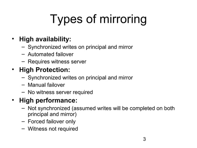 Sql Database Mirroring Setup Ppt Databases Computer Software And