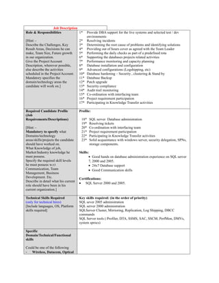 Sql dba jd | PDF | Free Download