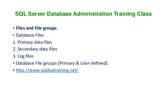 Sql Dba Training Database Administration Training