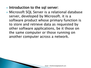SQL DBA Training in India | PPT