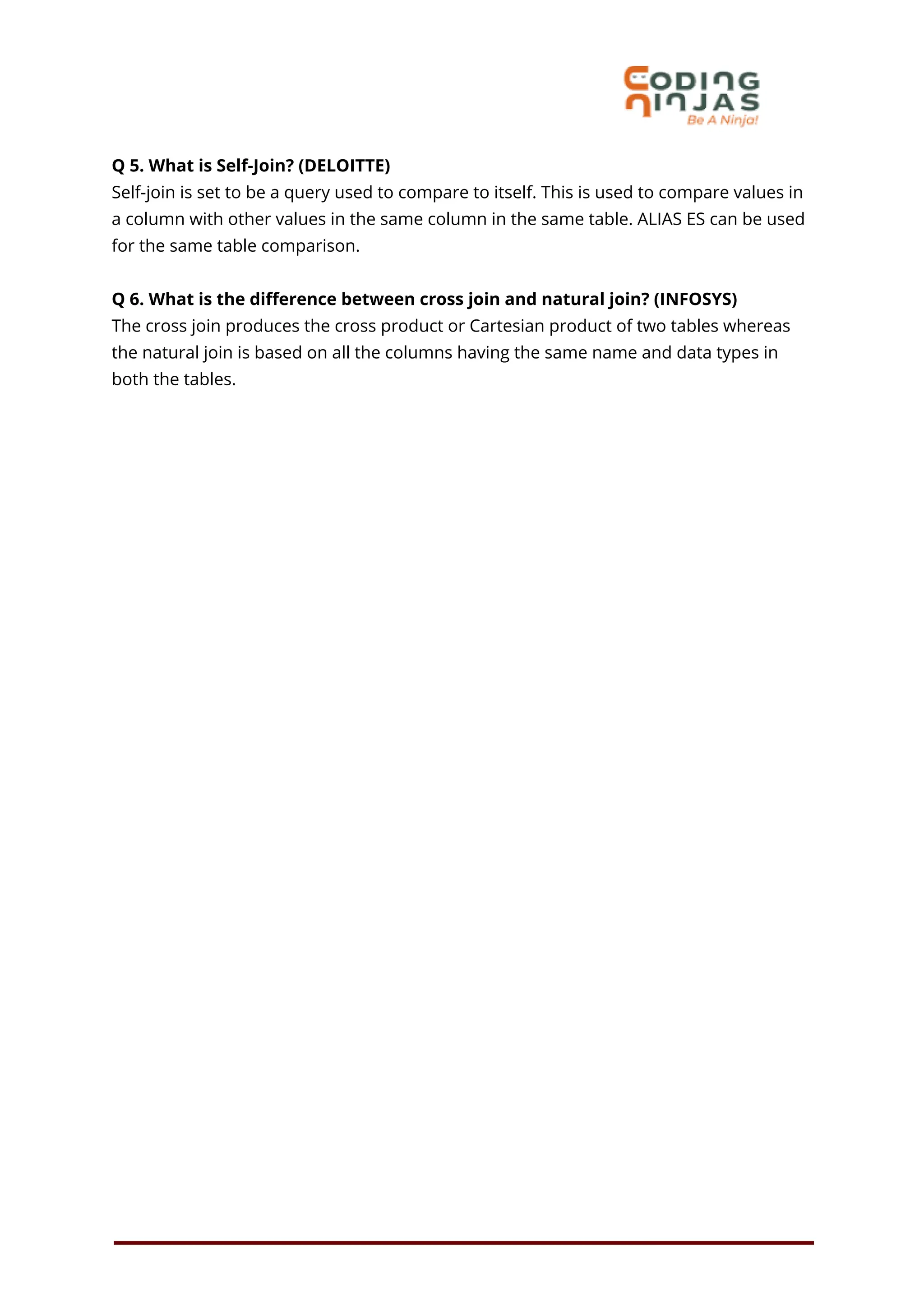 SQL dabatase interveiw pdf for interveiw preparation | PDF