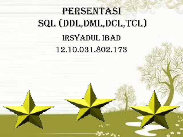 SQL(DDL,DML,DCL,TCL) | PPTX