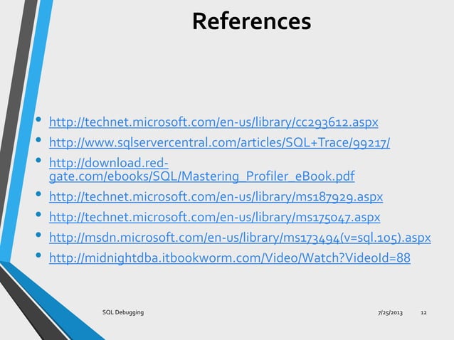 SQL debugging | PPTX