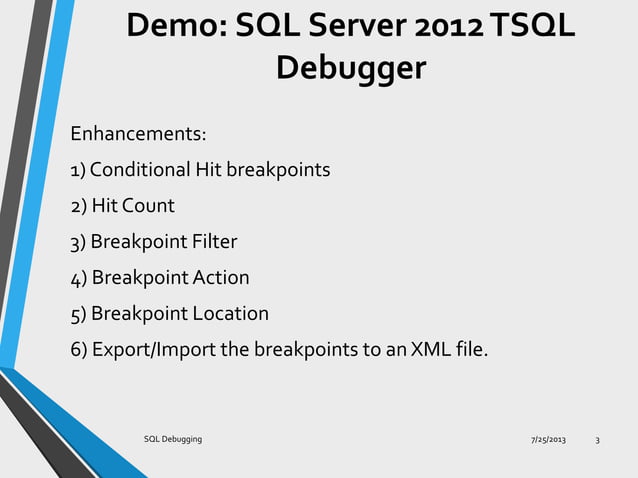 SQL debugging | PPTX