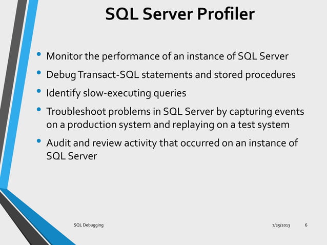 SQL debugging | PPTX