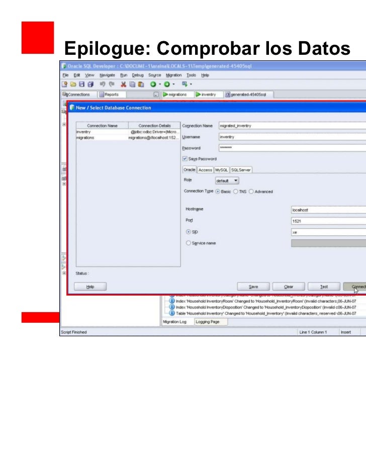 Migración De Base De Datos Con Sql Developer